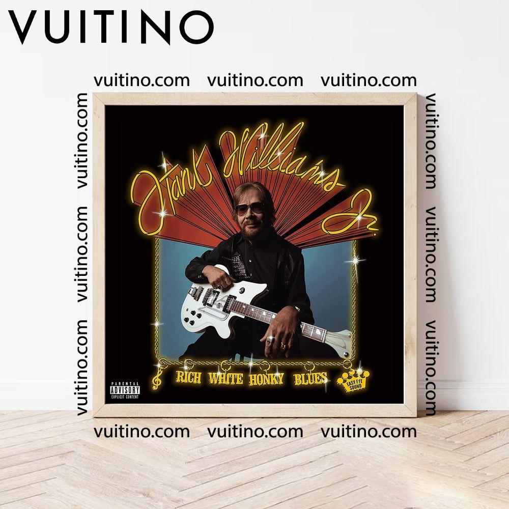 Hank Williams Jr Rich White Honky Blues Square Poster No Frame